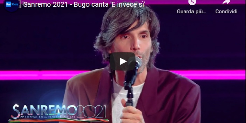 Bugo canta "E invece sì" a Sanremo 2021 - VIDEO - Gazzetta del Sud