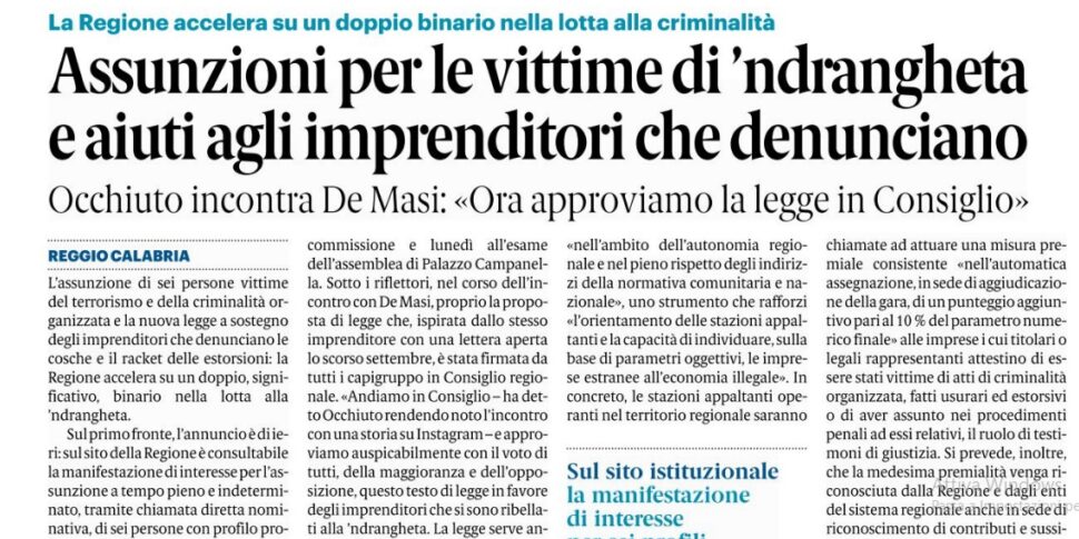 Rassegna stampa 24-11-2023 edizioni Calabria - Gazzetta del Sud