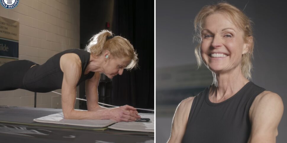 Una 58enne nonna di dodici nipoti batte il record mondiale di planking ...