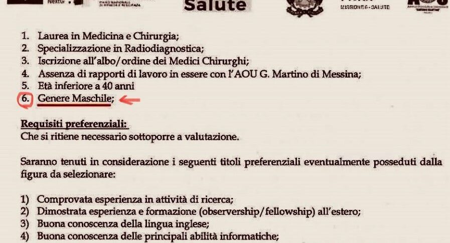 Concorso "solo per maschi" al Policlinico di Messina, l'azienda precisa ...